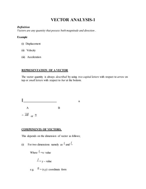 Chapter one Vector Analysis electromagnetics | PPT
