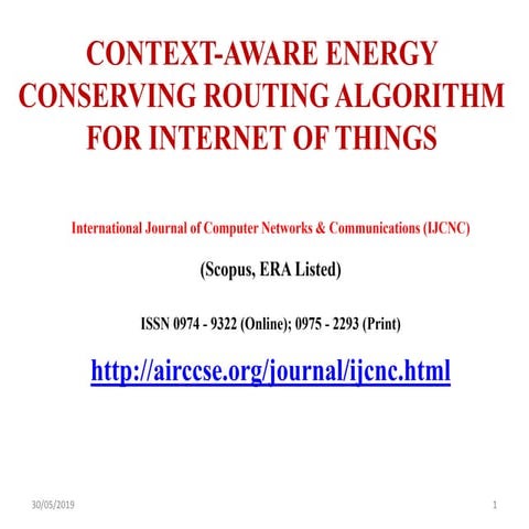 Context Aware Energy Conserving Routing Algorithm For Internet Of 6426