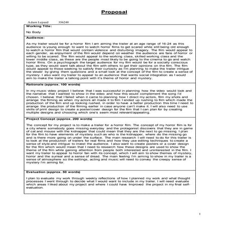 Horror movie proposal | DOCX