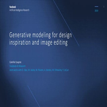 Image Generative Modeling For Design Inspiration And Image Editing By Camille Couprie Research