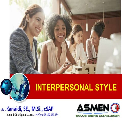 "Interpersonal style" dalam kaitan Kecerdasan Emotional | PPT