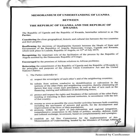 memorandum Uganda Rwanda | PDF