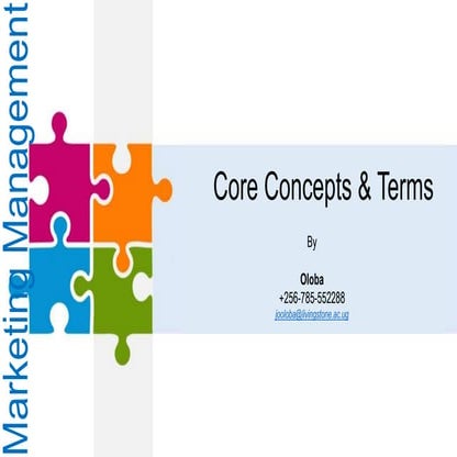 Core Marketing Concepts And Terms Ppt