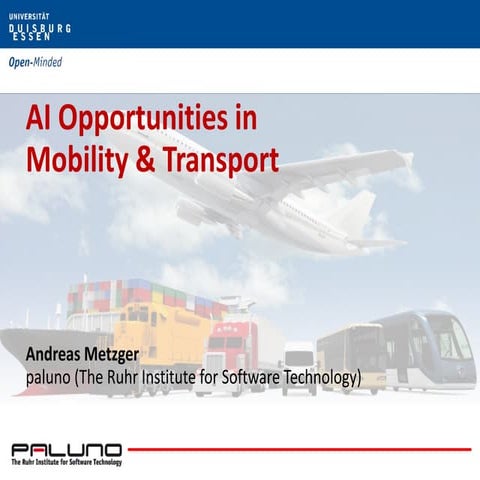 AI Opportunities in Mobility & Transport | PPTX | Artificial Intelligence | Technology & Computing