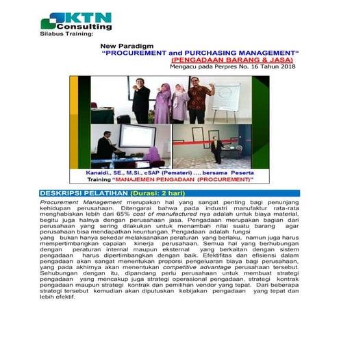 Link MATERI-MATERI Training "e-PROCUREMENT MANAGEMENT" | PPTX