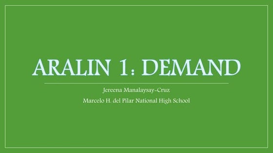 Interaksyon ng Demand at Supply | PPT