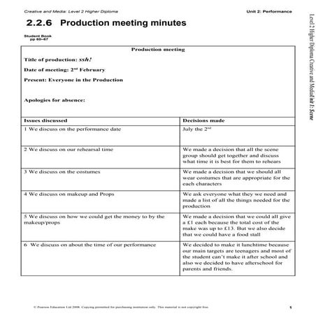 2.2.6 Production Meeting Minutes | DOC