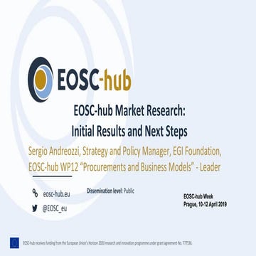 EOSC-hub Market Research: initial results and next steps | PPT