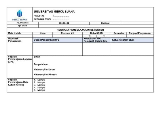Format RPS-Baru RPS terbaru tahun2024 dikti | PPT
