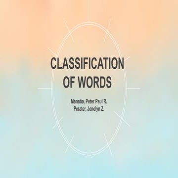 Classification of words-Technical Writing | PPT