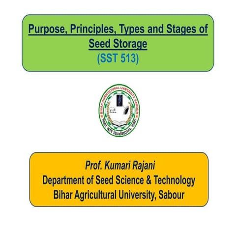 Principles of seed storage | PDF