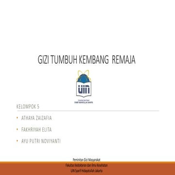 Tumbuh Kembang Remaja yang Normal | PPT