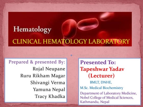 Introduction to hematology | PPT