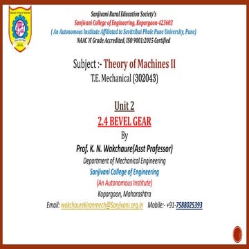 Unit ii bevel gears | PPT