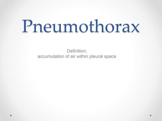 PNEUMOTHORAX IN CHEST XRAY INTERPRETATIONpptx | PPTX