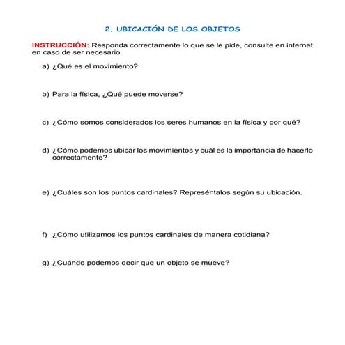 2. UBICACIÓN DE LOS OBJETOS | PDF