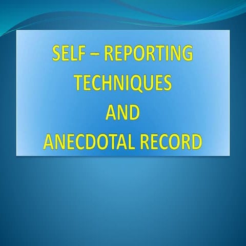 2. self report & ac.record | PPTX | Educational Assessment | Education