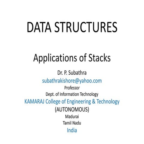 22 Stack Applications Infix To Postfix And Evaluation Of Post Fix Pptx