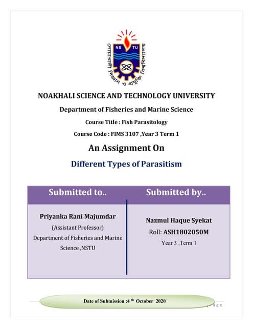 PARASITIC DISEASES OF FISHES.pptx