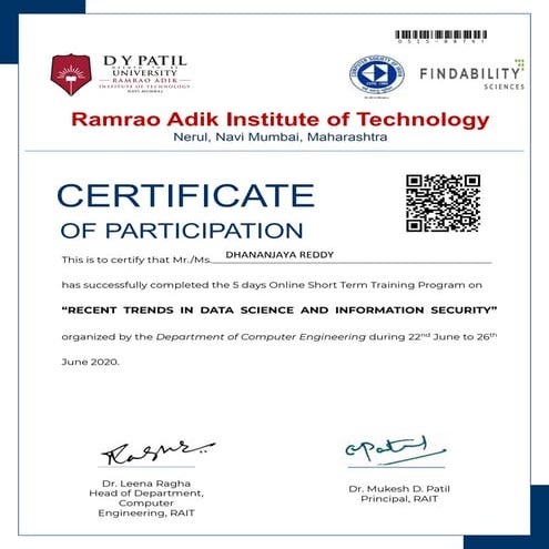 FDP Certificate