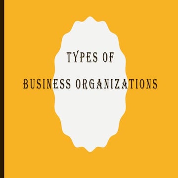 2. Types of Business Organizations | PDF