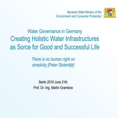 Water Governance in Germany, Creating Holistic Water Infrastructures ...