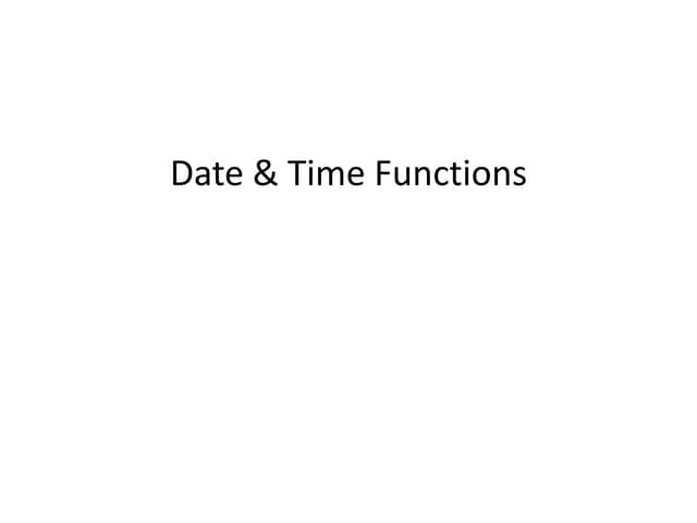 2 Date And Time Function In Excel Ppt 0635
