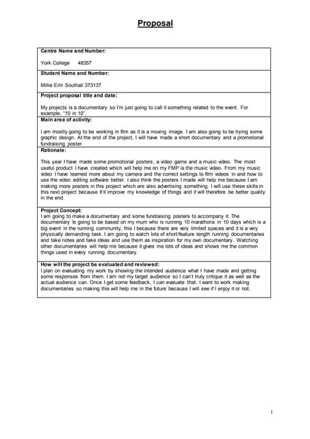 Fmp proposal 2020 | PDF