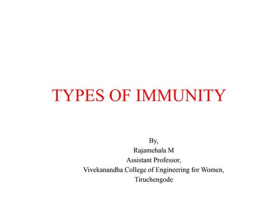 Types of immunity | PPTX | Infectious Diseases | Diseases and Conditions