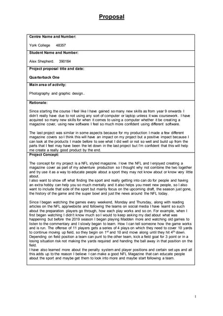 Print project proposal | PDF