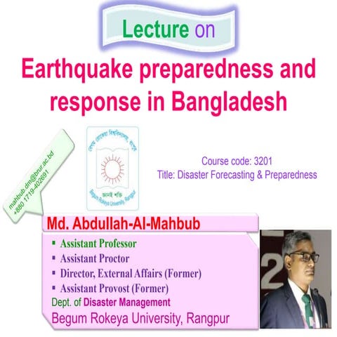 Earthquake preparedness and response | PPT