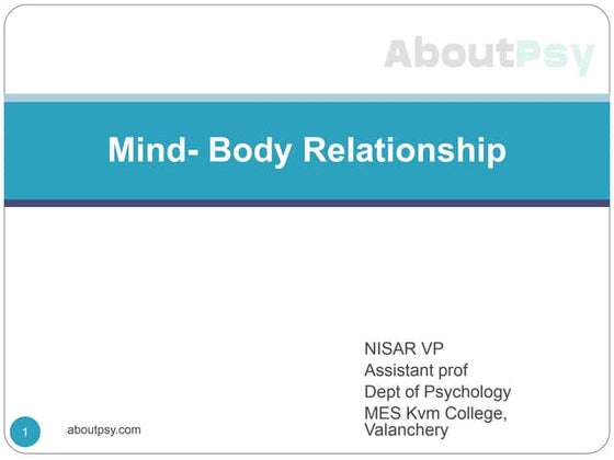 Body mind relationship | PPT