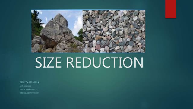 Size reduction theories | PPTX