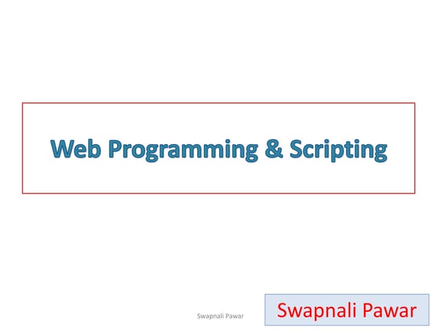 Web Programming And Scripting 2 Ppt 1692
