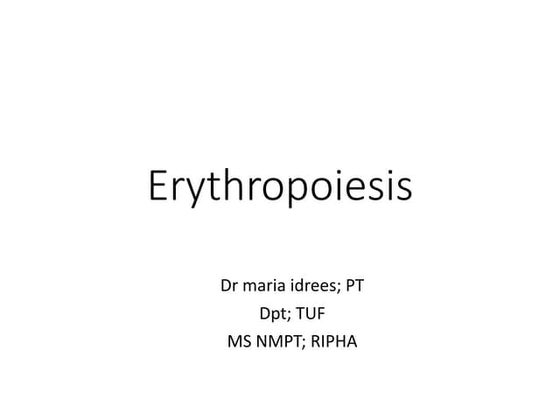 Erythropoiesis notes | PDF