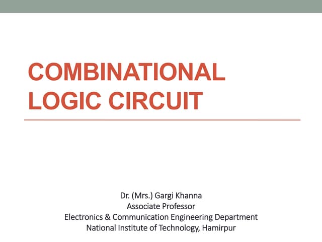 Combinational Logic Circuit Pptx Programming Languages Computing 8206