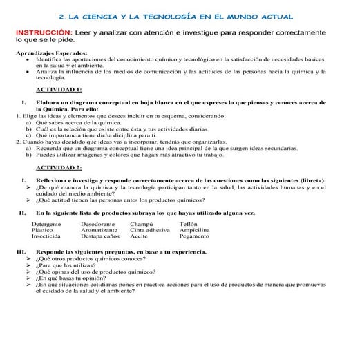 2. LA CIENCIA Y LA TECNOLOGÍA EN EL MUNDO ACTUAL | PDF | Science