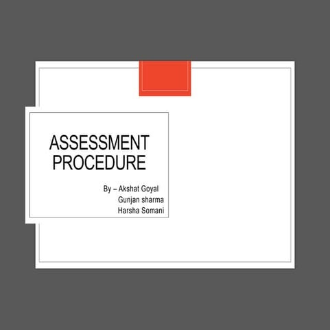2. assessment procedure | PPT