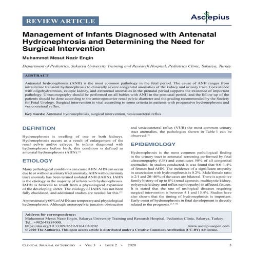 Management of Infants Diagnosed with Antenatal Hydronephrosis and ...