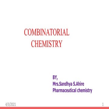 Combinatorial Chemistry Pptx Chemistry Science