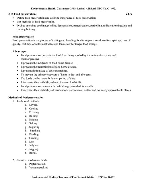 Food preservation | PPTX | Chemistry | Science
