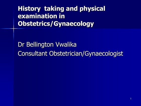 History taking in obgyn | PPT