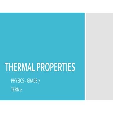 2. THERMAL PROPERTIES.pptx | Free Download