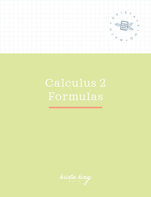 Crib Sheet AP Calculus AB and BC exams | PDF