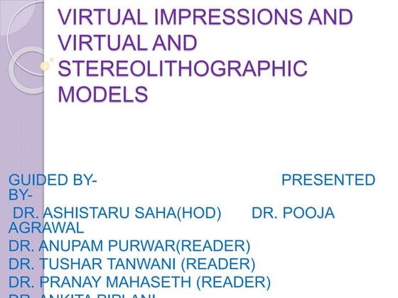 Digital impression.typescand techniquevpptx | PPTX