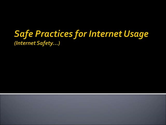 Dangers on the Internet | PPTX