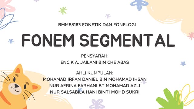 Fonetik & Fonologi Bahasa Melayu BMMB3013 | PPTX