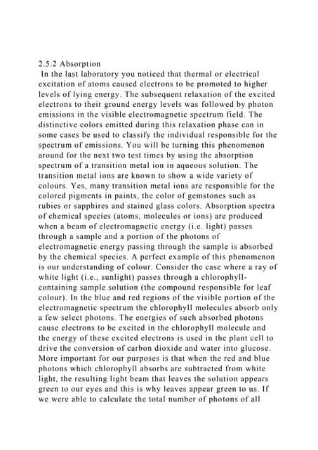 Absorption and action spectrum | PPTX