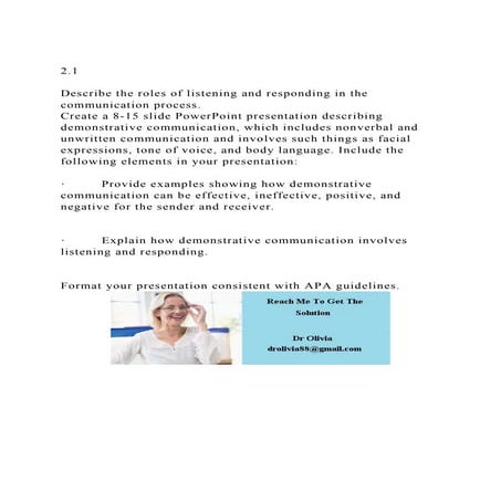 2.1Describe the roles of listening and responding in the commu.docx