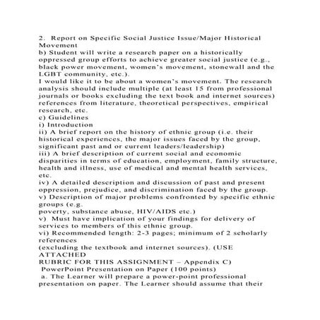 2. Report on Specific Social Justice IssueMajor Historical Movemen.docx